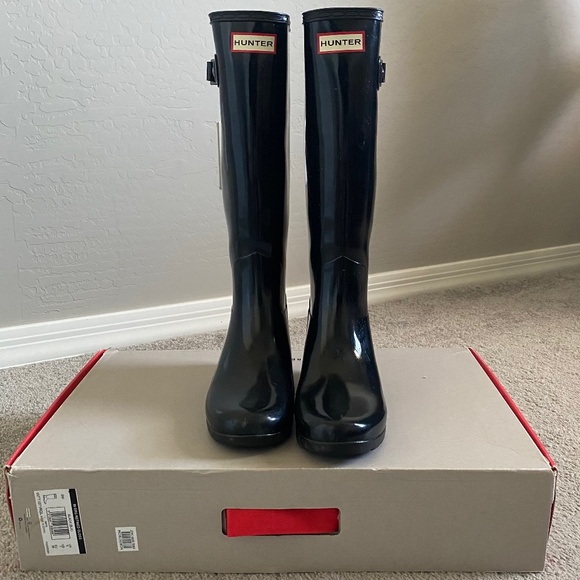 Hunter | Shoes | Hunter Boots Tall Glossy Black | Poshmark